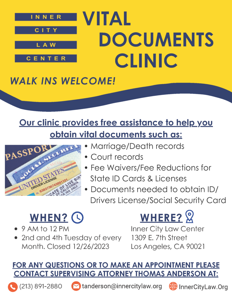 Vital Documents Free Walk-in Clinic