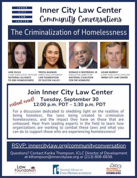Community Conversations: Virtual Panel on Criminalization of Homelessness